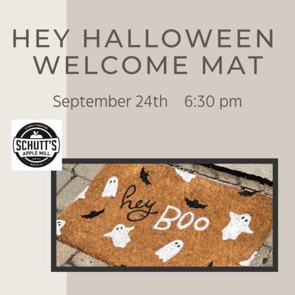 Hey Halloween Welcome Mat - Schutt's Apple Mill