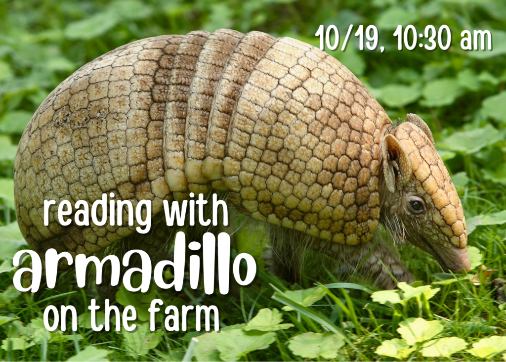 Reading with the Armadillo - Schutt's Apple Mill